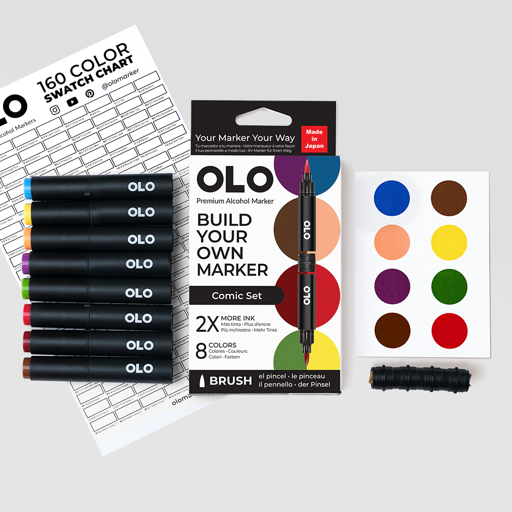 Comic 8pc Brush Set – OLO Marker Europe